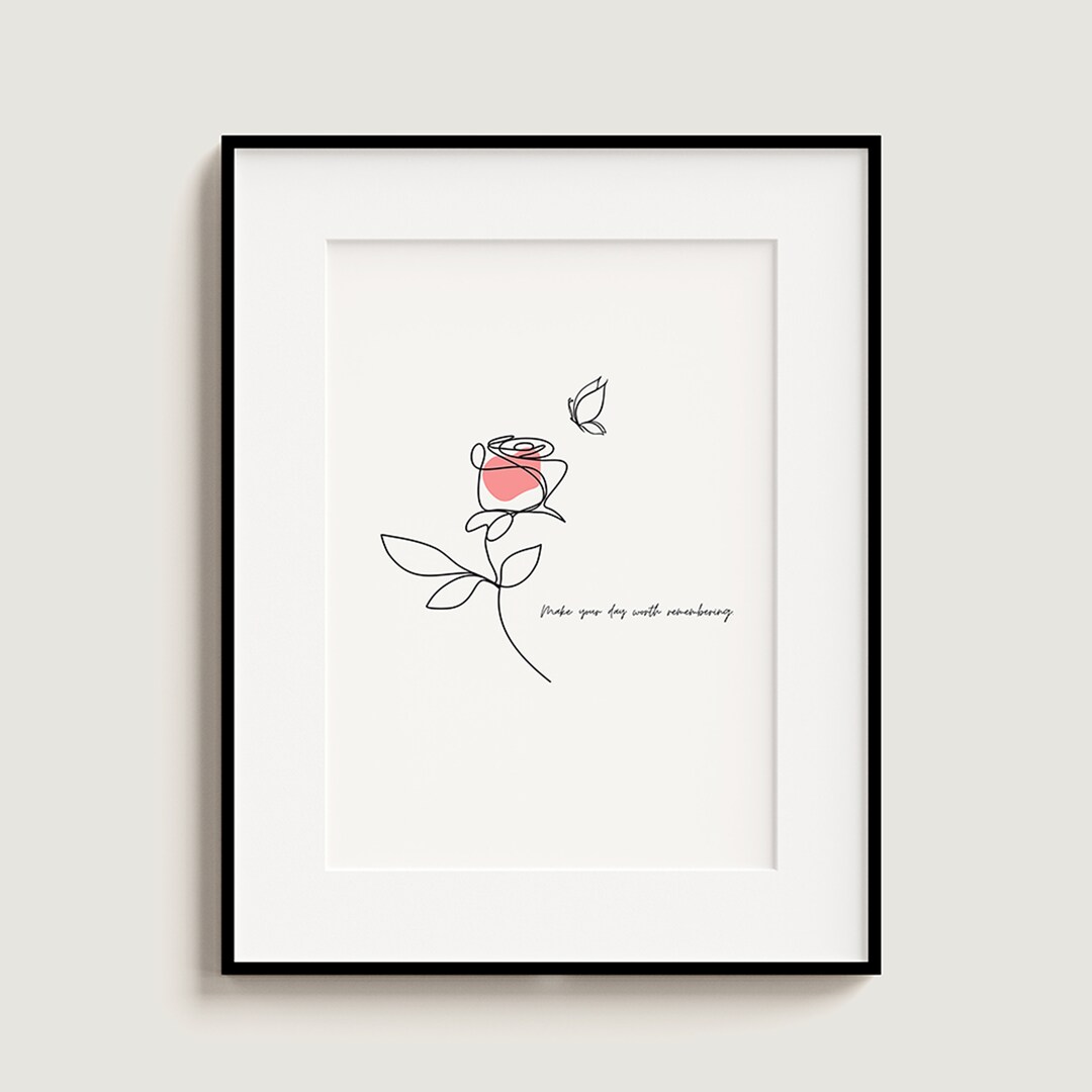 Line Art Quotes Wall Art Motivational Quotes Home Decor Printable Wall ...