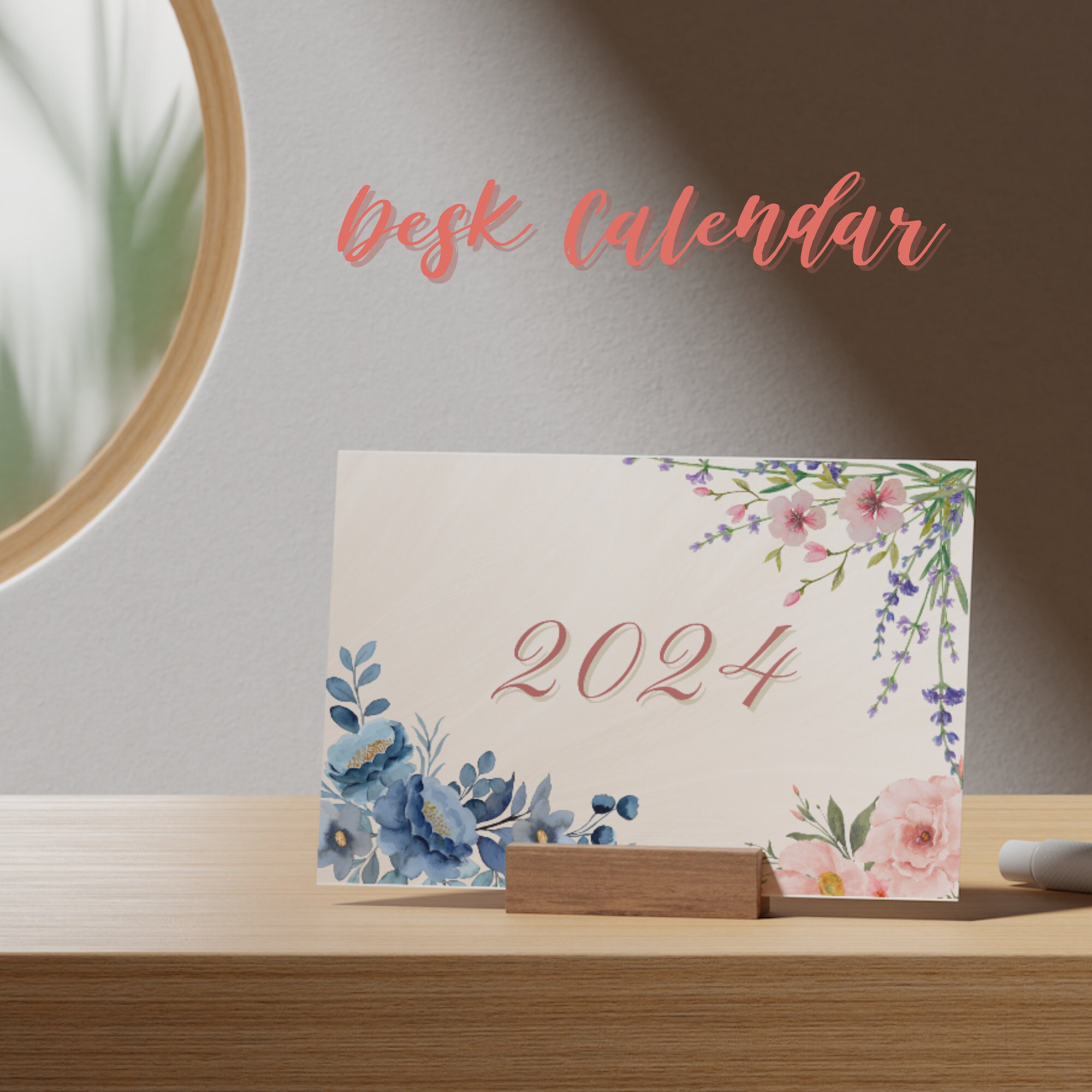 2024 Calendar Printable, Desk Calendar 2024, Wall Calendar, 2024 Year ...