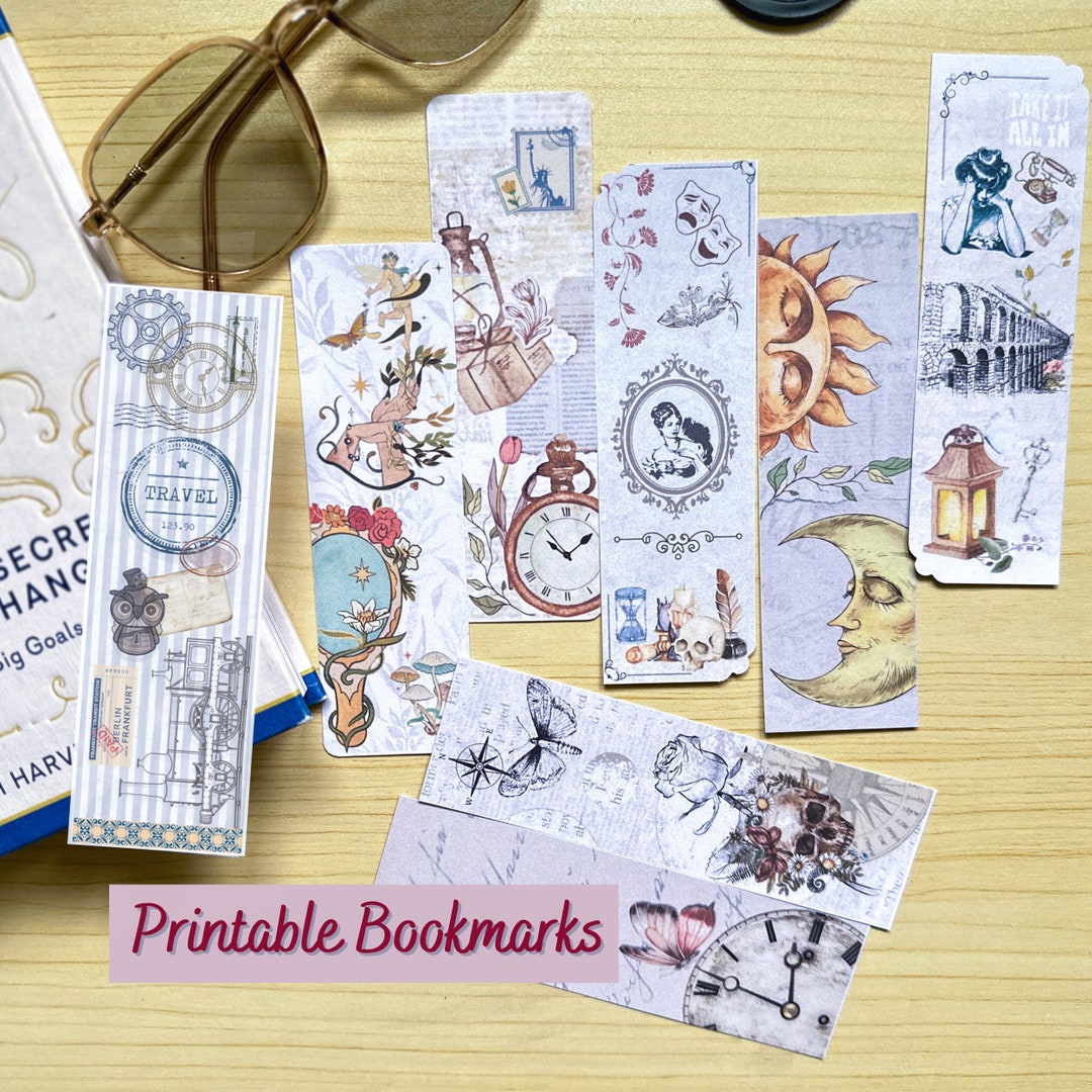 Vintage Bookmark Ephemera, PNG, Printable Bookmarks, Unique Bookmarks ...