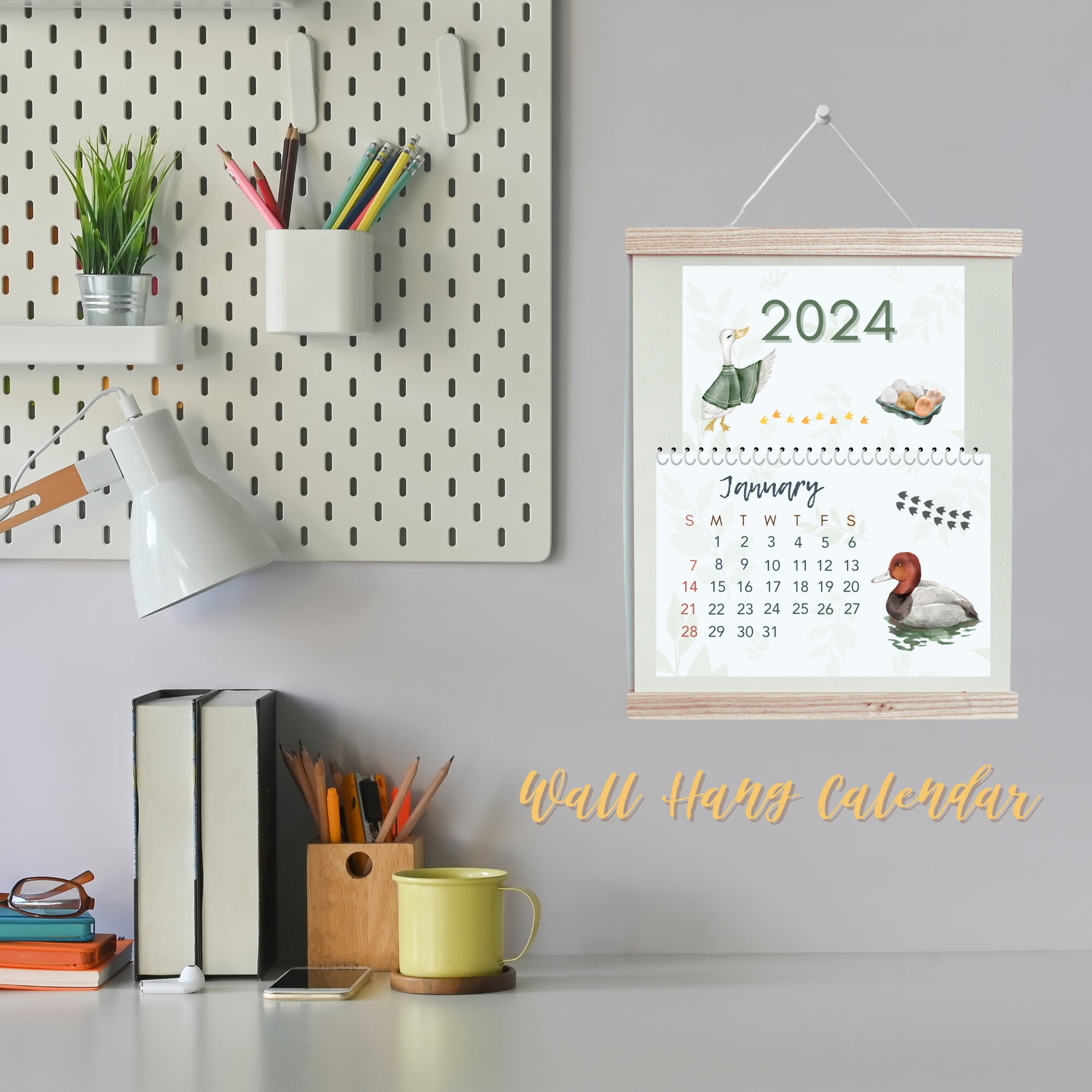 2024 Calendar Printable, Desk Calendar 2024, Wall Calendar, 2024 Year ...