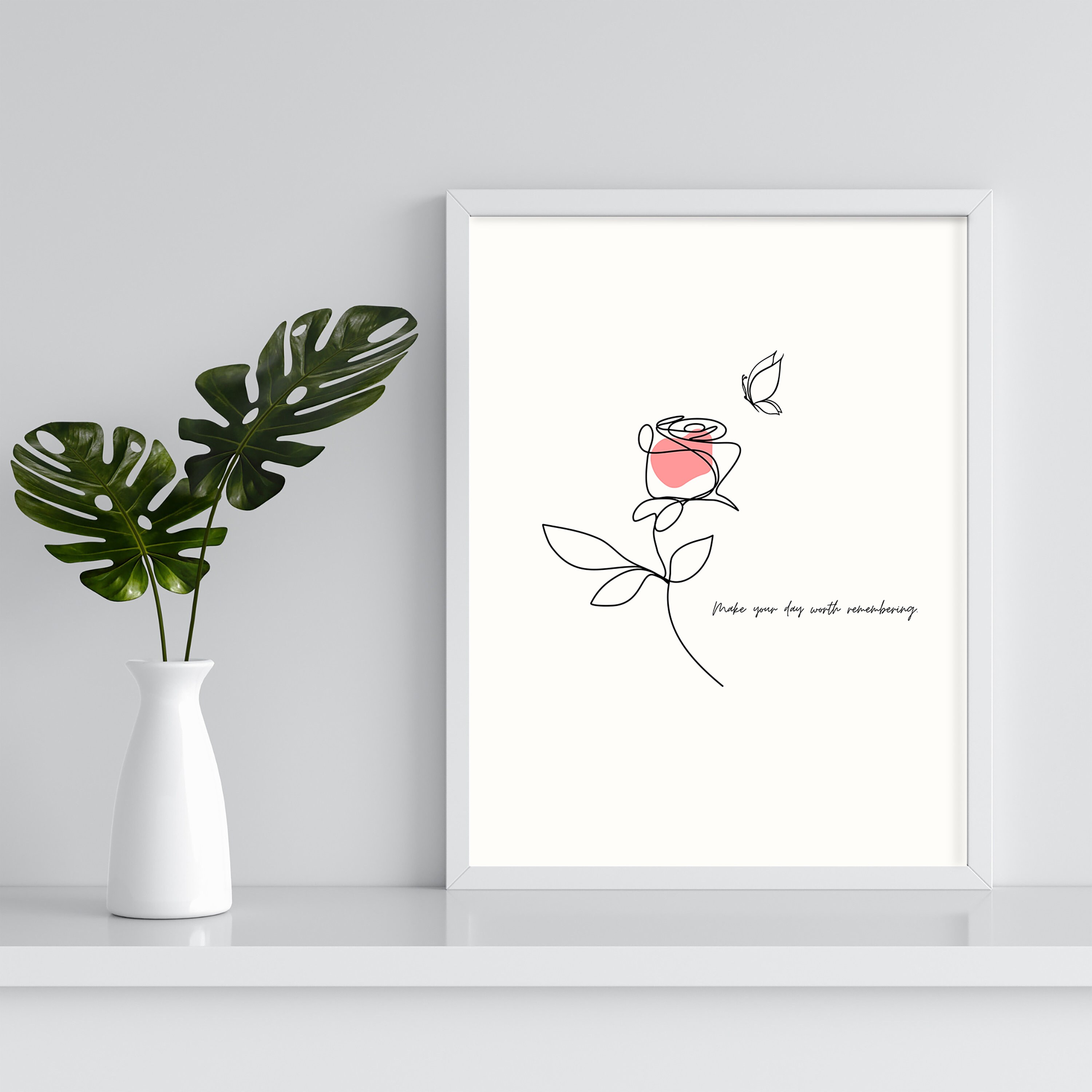 Line Art Quotes Wall Art Motivational Quotes Home Decor Printable Wall ...