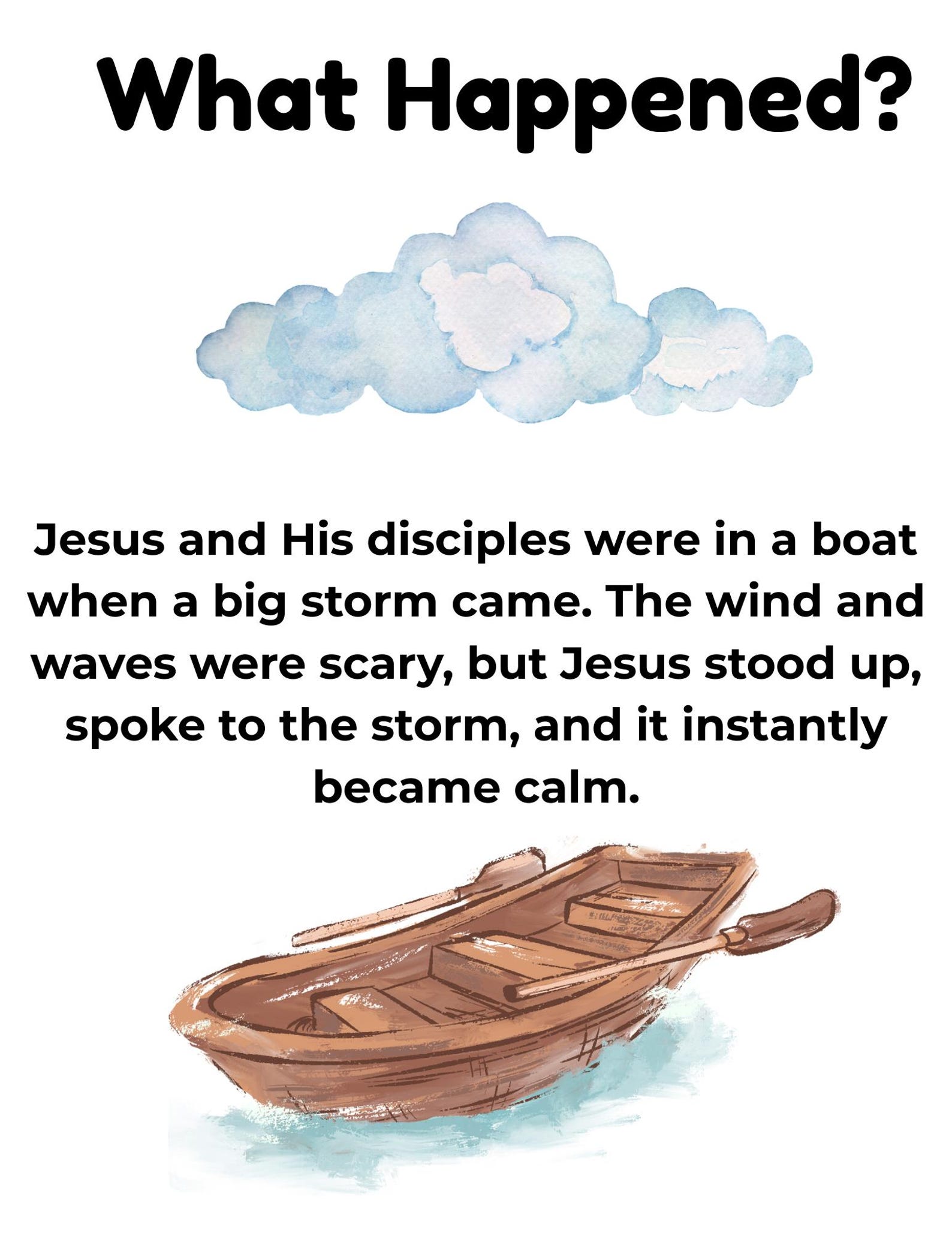 Jesus Calms the Storm Bible Lesson for Kids – Christian Printable ...