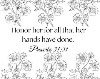 Mother’s Day Bible Verse Coloring Page | Printable Christian Activity ...