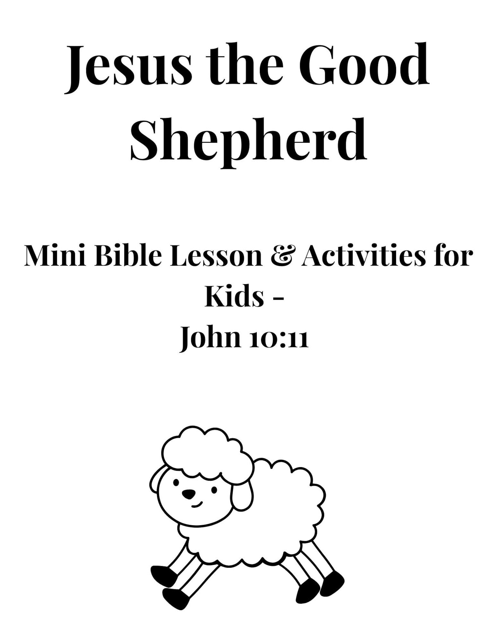 Jesus the Good Shepherd Bible Lesson | Preschool Worksheet | Sunday ...