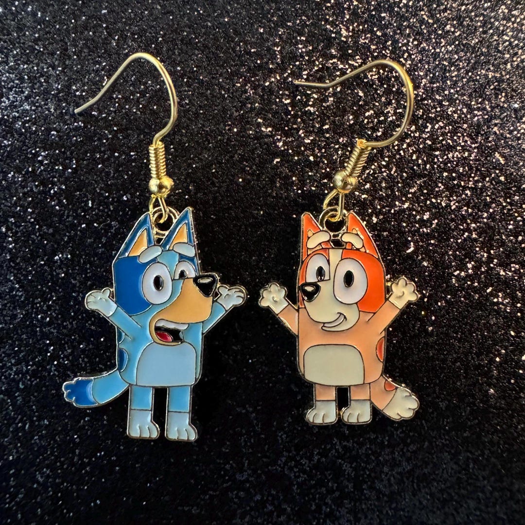 Bluey & Bingo Inspired Dangle Earrings - Mother’s Day, Teacher Gift ...