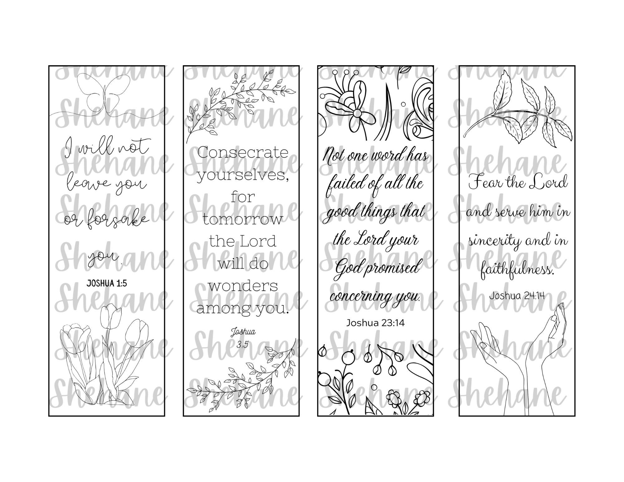 Joshua Bible Journaling, Bookmark, Bible Journaling Template, Bible ...