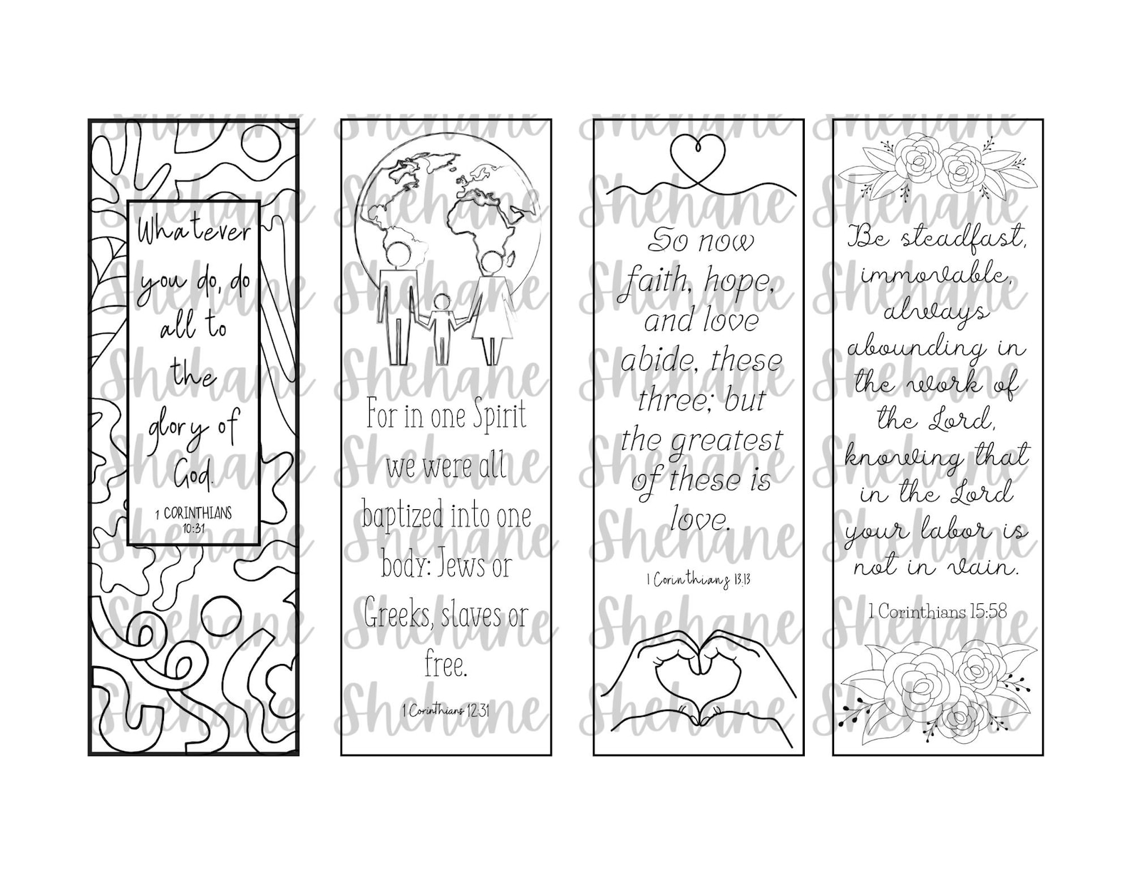 1 Corinthians Bible Journaling, Bookmark, Bible Journaling Template ...