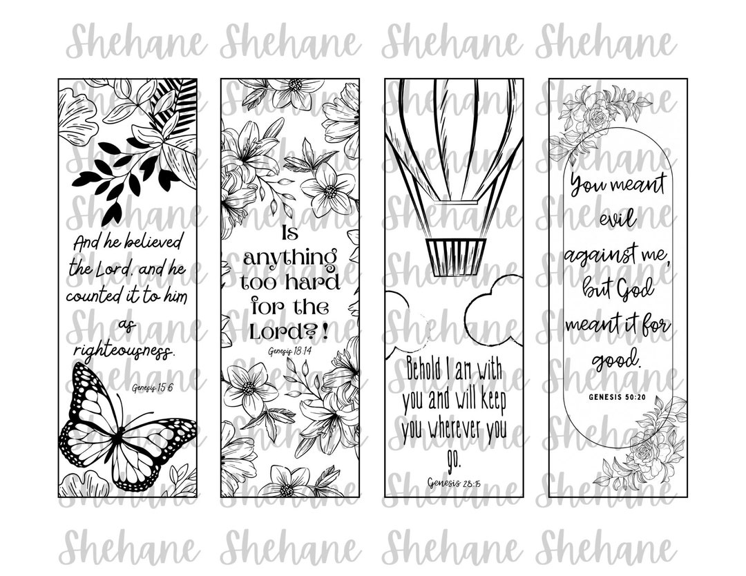 Genesis Bible Journaling, Bookmark, Bible Journaling Template, Bible ...