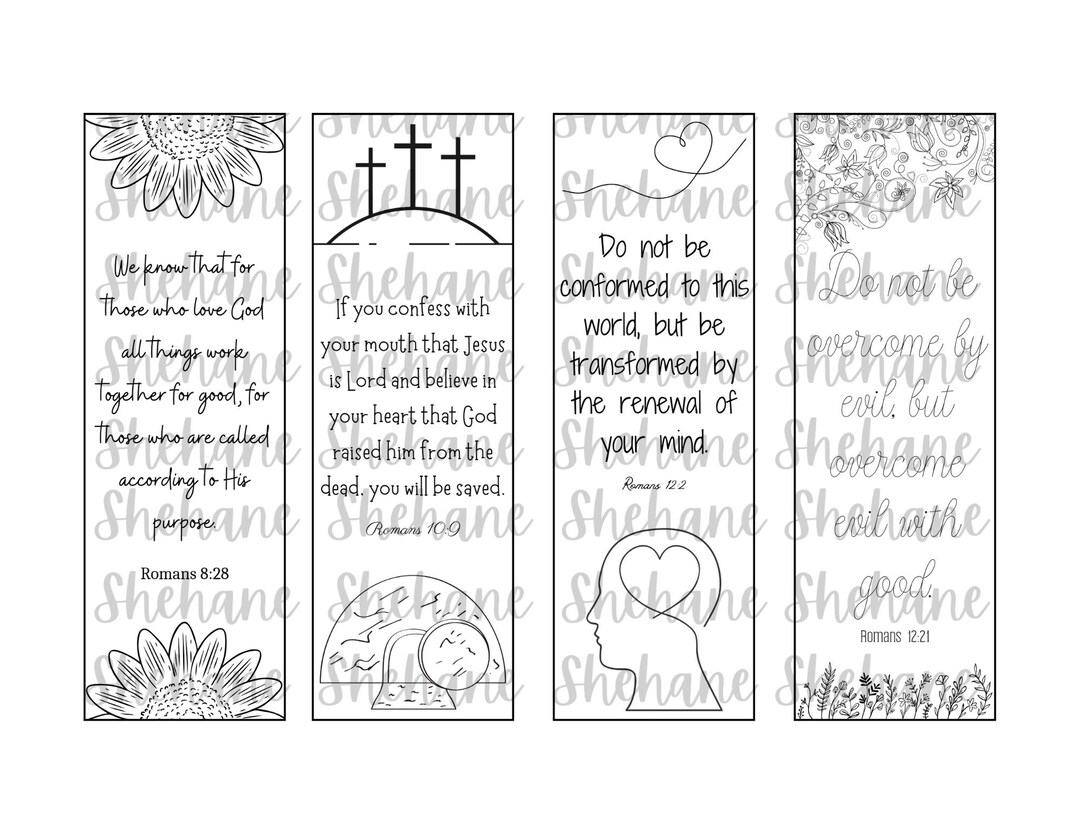 Romans Bible Journaling, Bookmark, Bible Journaling Template, Bible ...