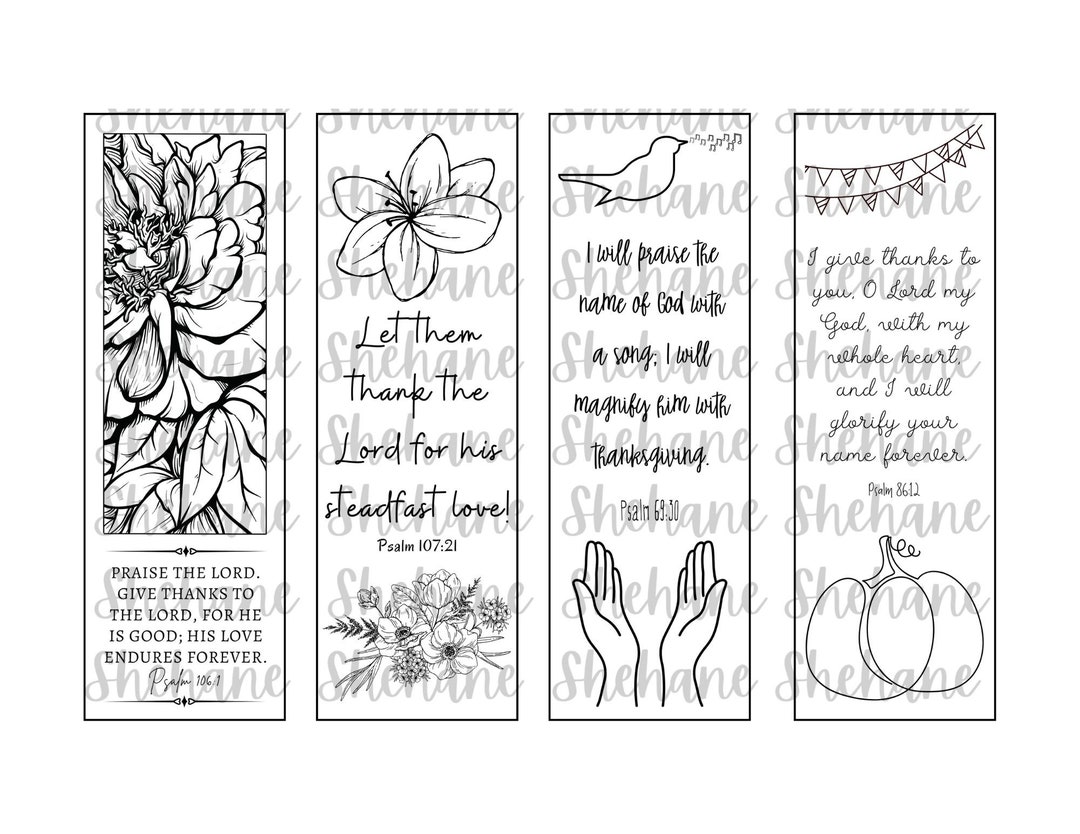Thankfulness Bible Journaling, Bookmark, Bible Journaling Template ...