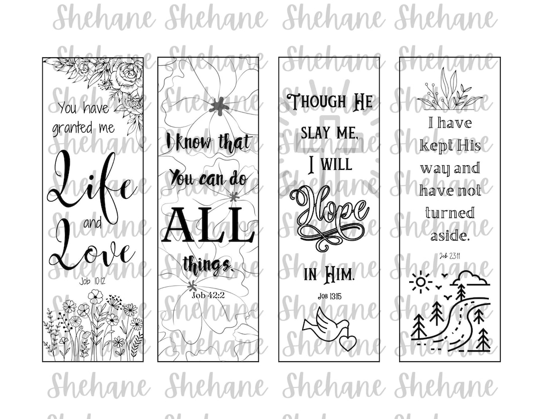Job Bible Journaling, Bookmark, Bible Journaling Template, Bible ...