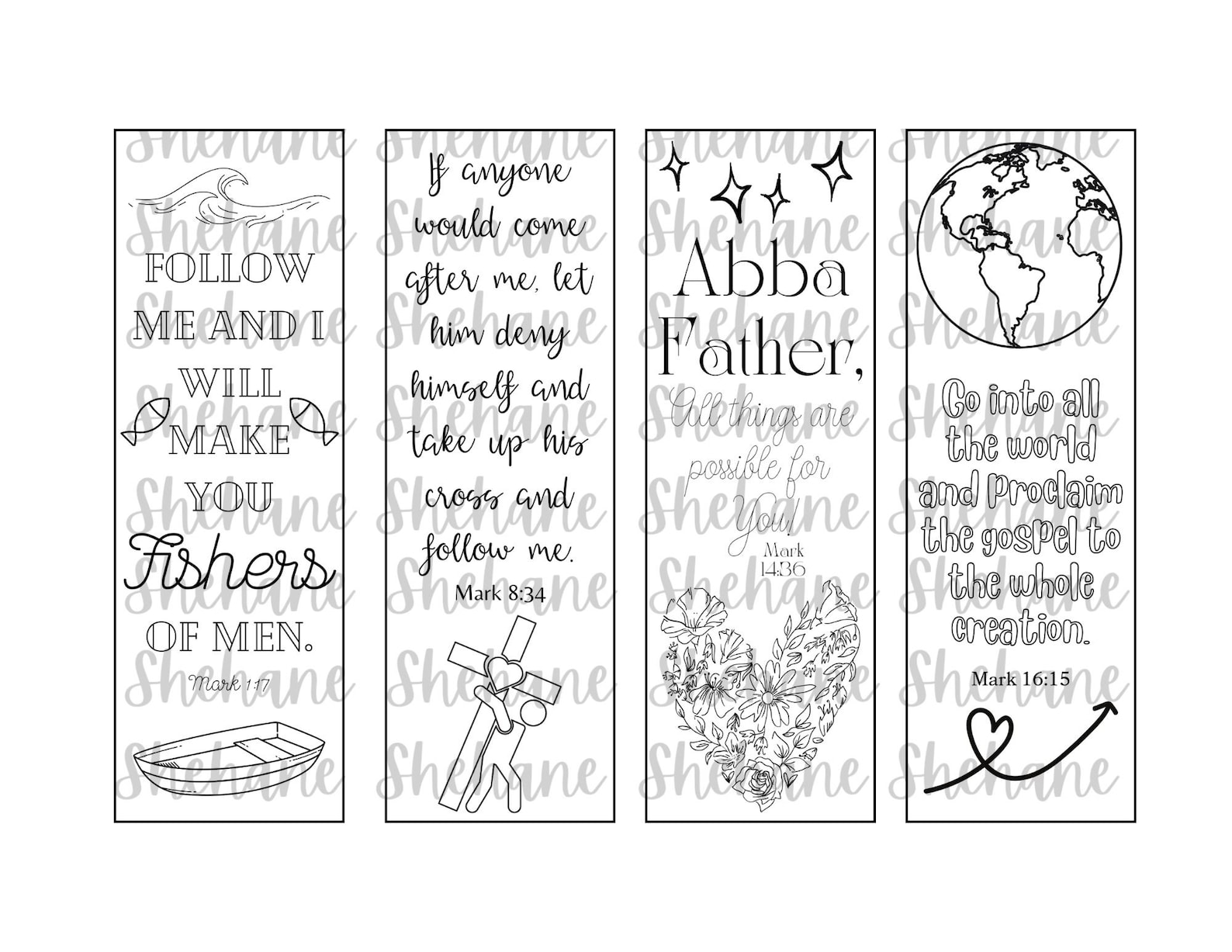 Mark Bible Journaling, Bookmark, Bible Journaling Template, Bible ...