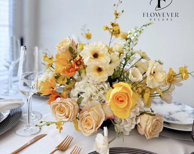 Romantic Pink Artificial Flower Reception Arrangements Centerpieces - Etsy