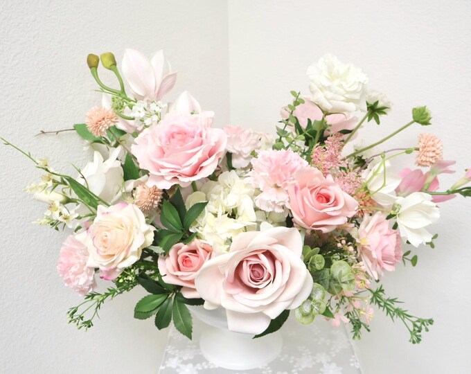 Romantic Pink Artificial Flower Reception Arrangements Centerpieces - Etsy