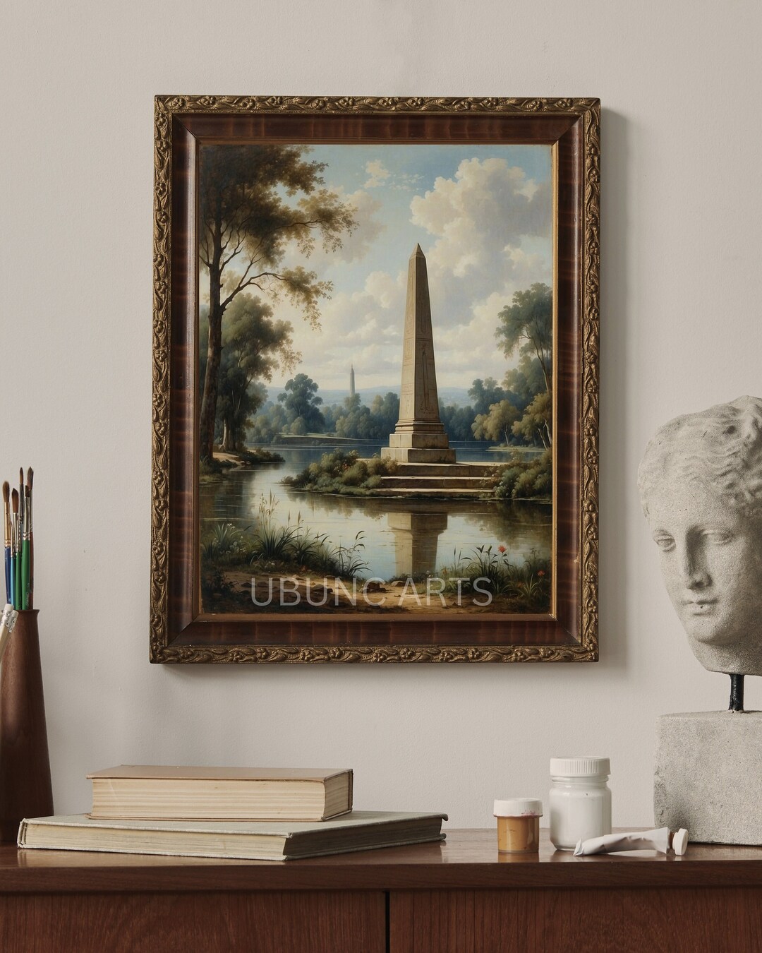 Abstract Obelisk Oil Painting Printable Artwork Wall Decor Digital ...