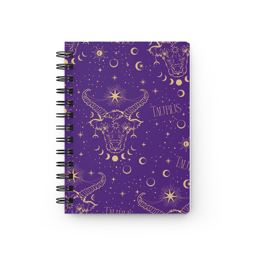Taurus Boho Astronomer Journal - Zodiac Astrology - Ruled Line - Blank ...
