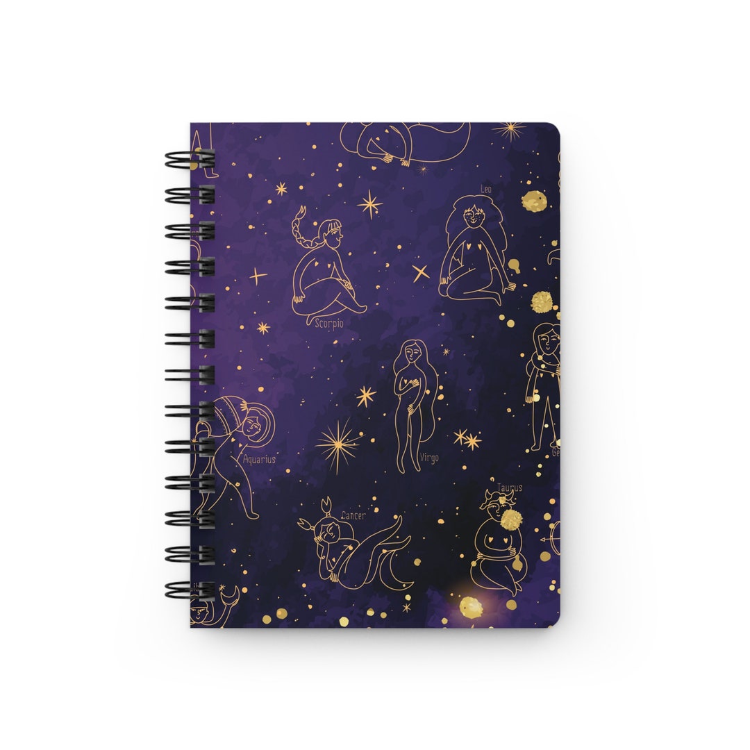 Gold + Purple Constellations Journal - Zodiac Signs - Ruled Line ...
