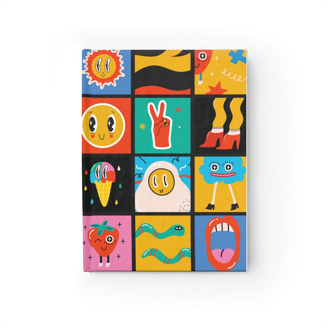 Psychedelic Retro Groovy Funky Hardcover Journal, Reading Journal ...