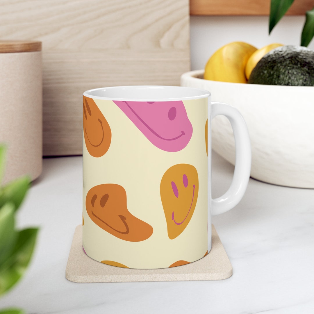 Colorful Retro Smiley Faces Ceramic Mug 11oz Popular Best Seller Mugs ...