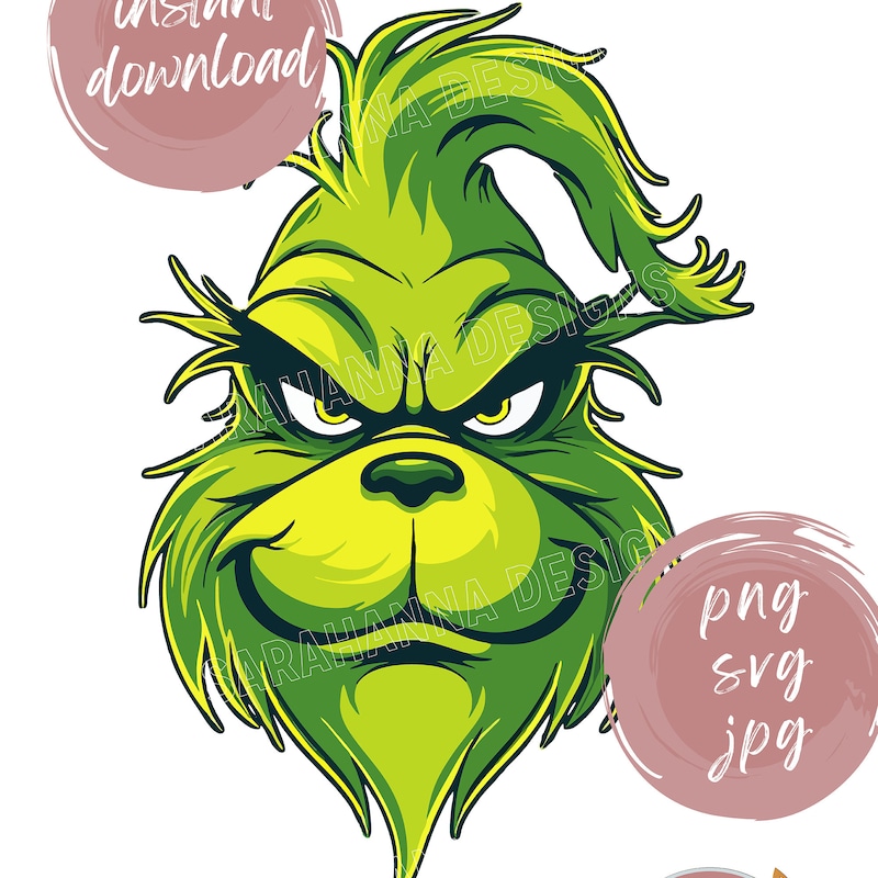 Grinch Faces for Decal - Etsy