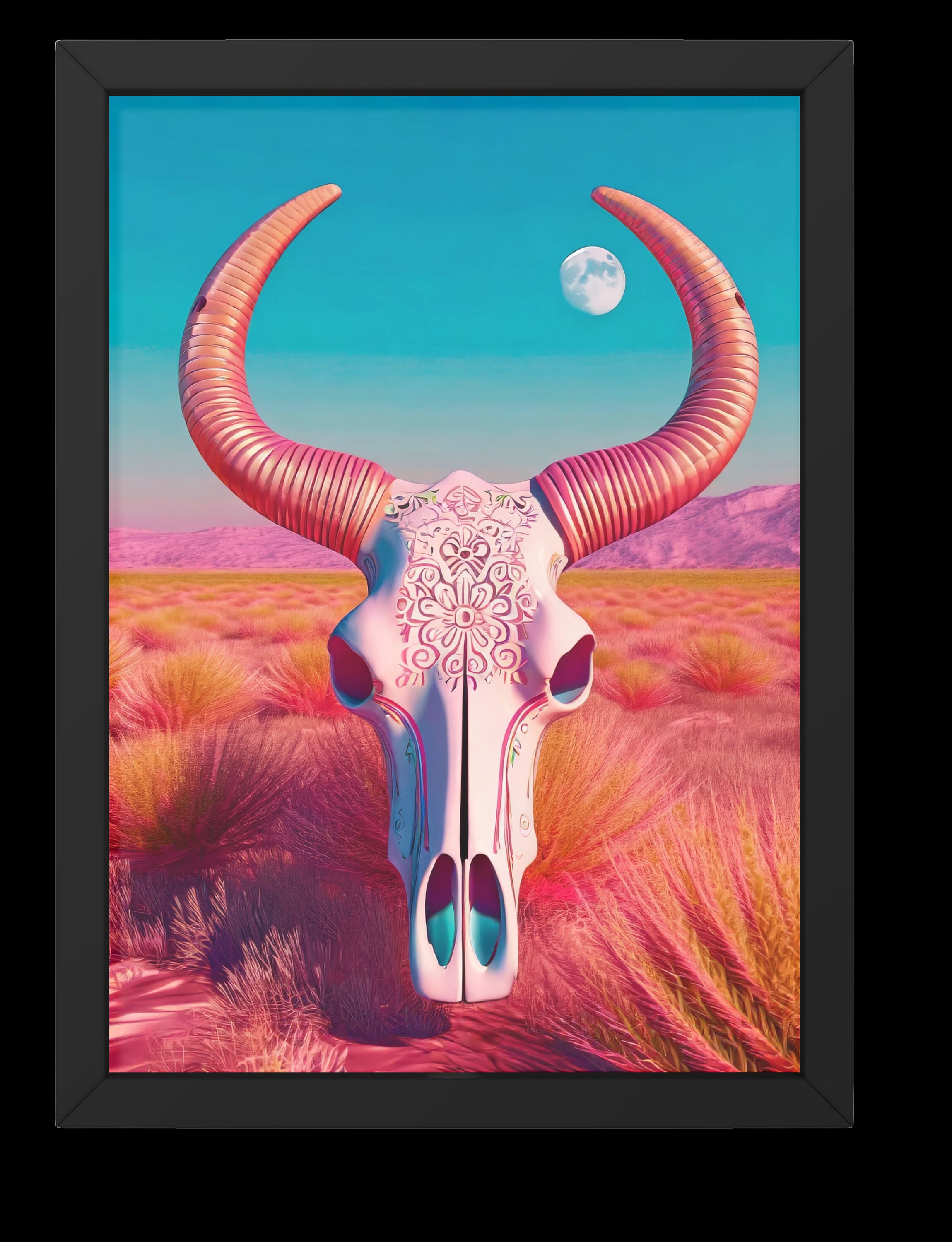 Cow Skull Art Print Trio Desert Print Celestial Southwestern Wall Decor ...