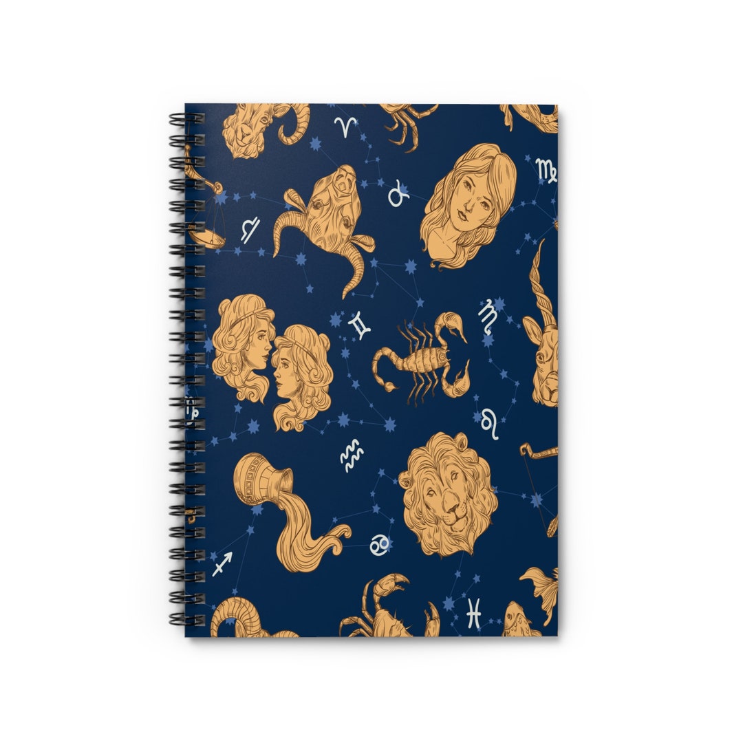 Boho Astronomer Journal - Zodiac Astrology Design - Ruled Line - Blank ...