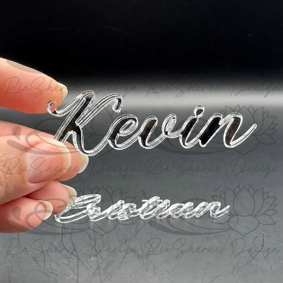 Custom Mirror Acrylic Name Cutout: Modern Luxury Wedding Place Setting ...