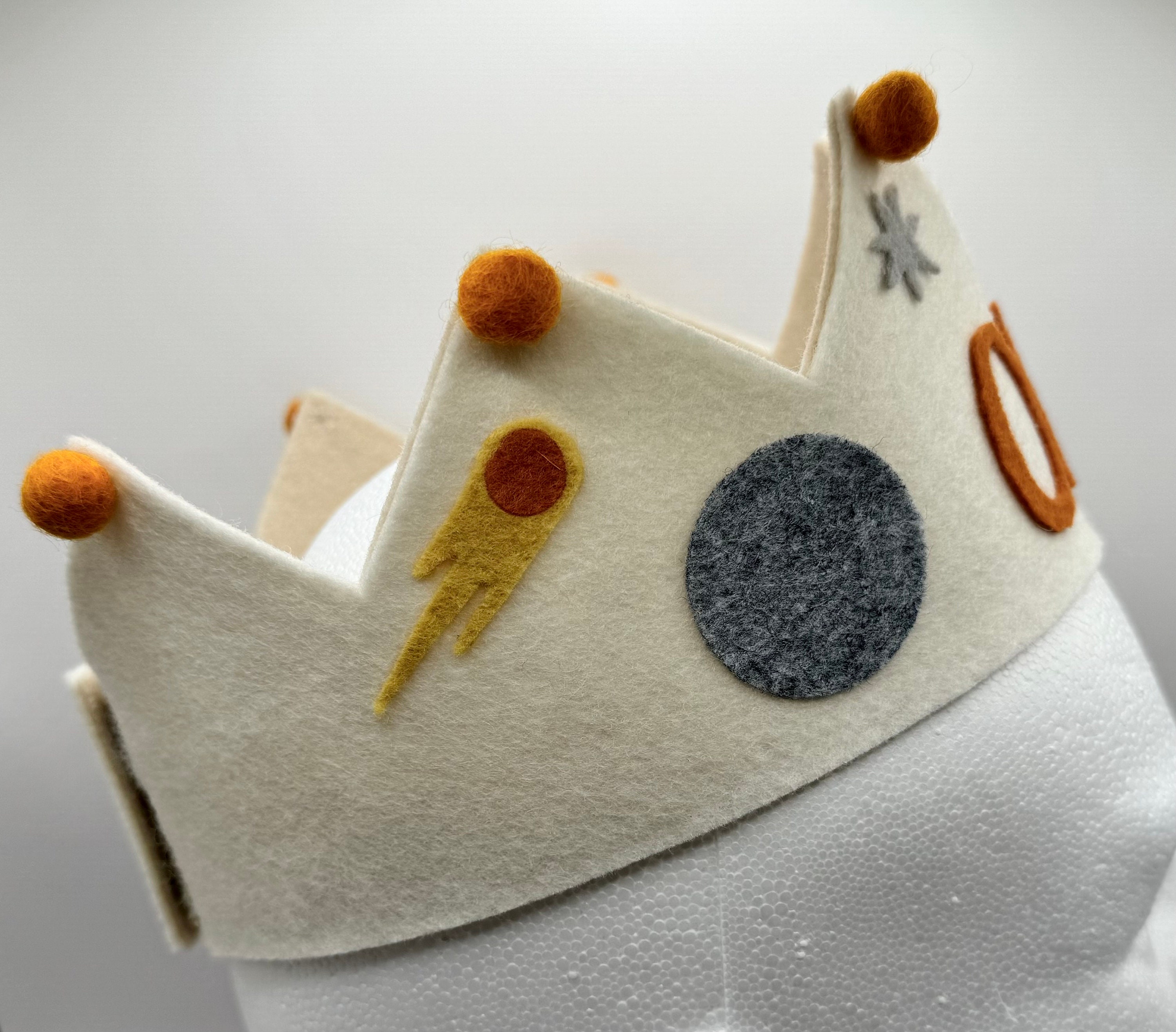 Personalized Wool Felt Birthday Crown, Adjustable Party Hat - Etsy