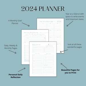 Blue 2024 Printable Planner - Etsy