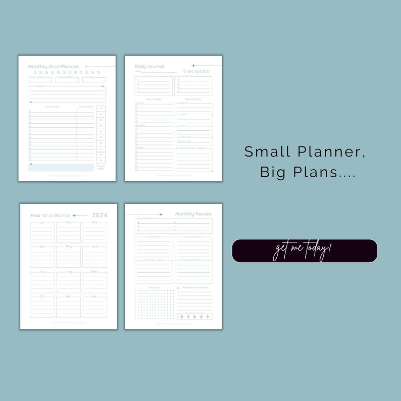 Blue 2024 Printable Planner - Etsy