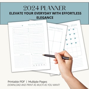 Blue 2024 Printable Planner - Etsy
