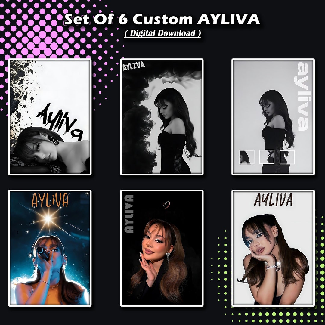 Ayliva Poster Set of 6 Fan Design Artistic Representation of a Musician ...