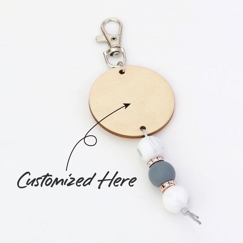 Personalized Teacher Tags, Name Tags and Keychains, Durable Beaded ...