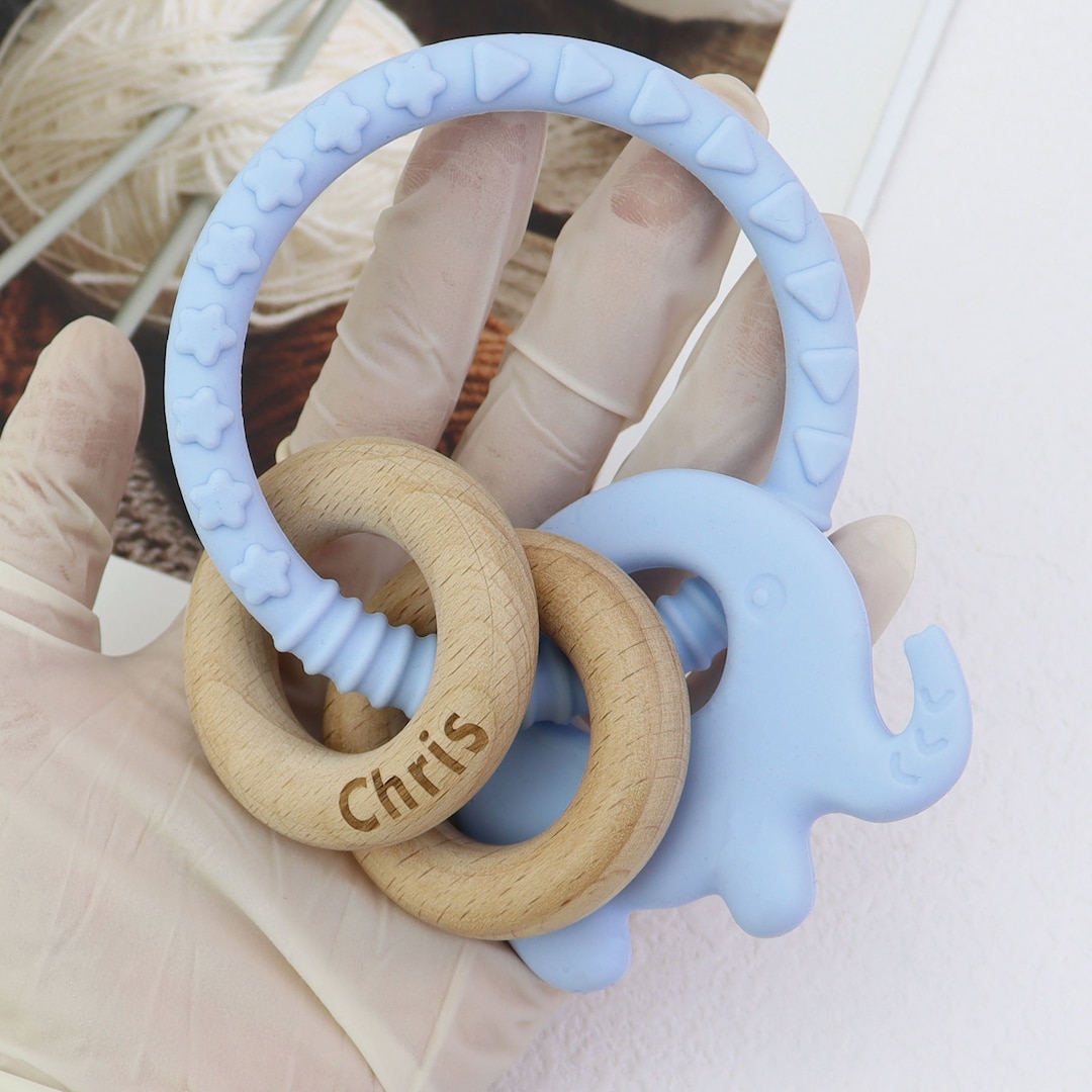 Personalized Teething Rings, Silicone Baby Teething Toys Used to Soothe ...