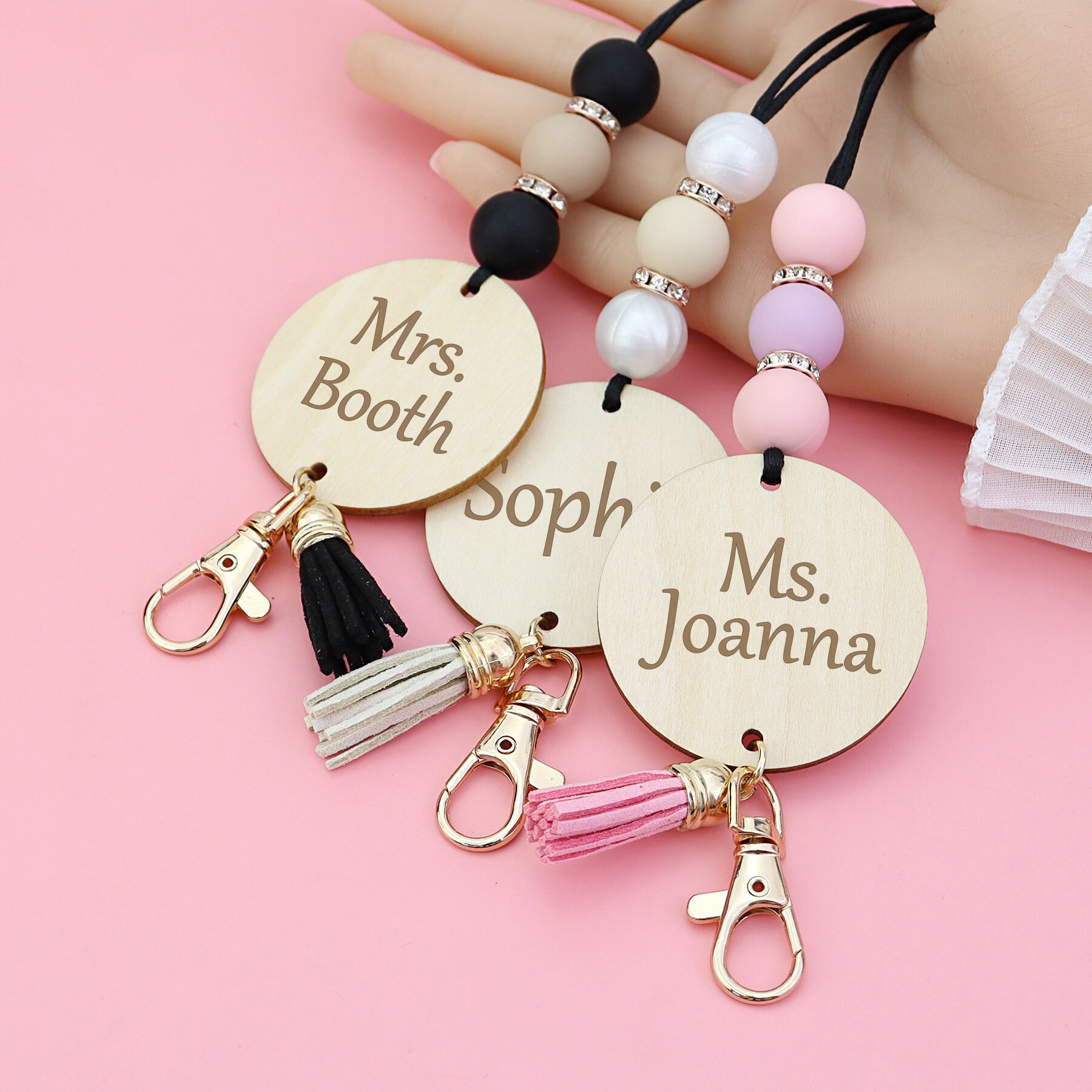 Personalized Teacher Lanyard for Name Badges and Keys,durable Beaded ...