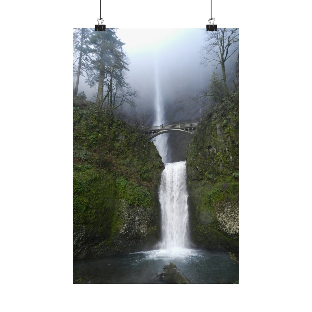 Multnomah Falls, Matte Vertical Poster, Wall Art, Room Decor, Canvas ...