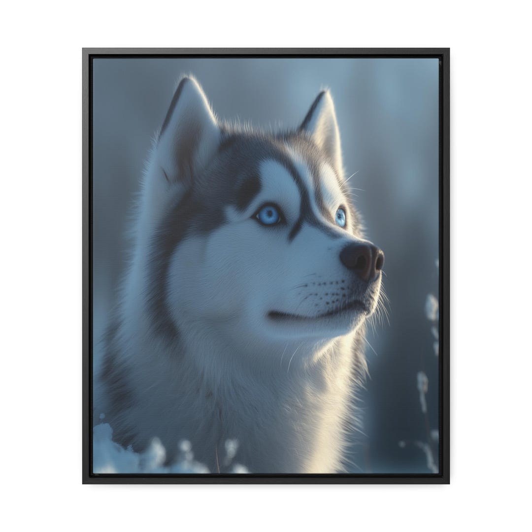 Siberian Husky Canvas Wrap: Realistic Dog Portrait, Poplar Frame - Etsy