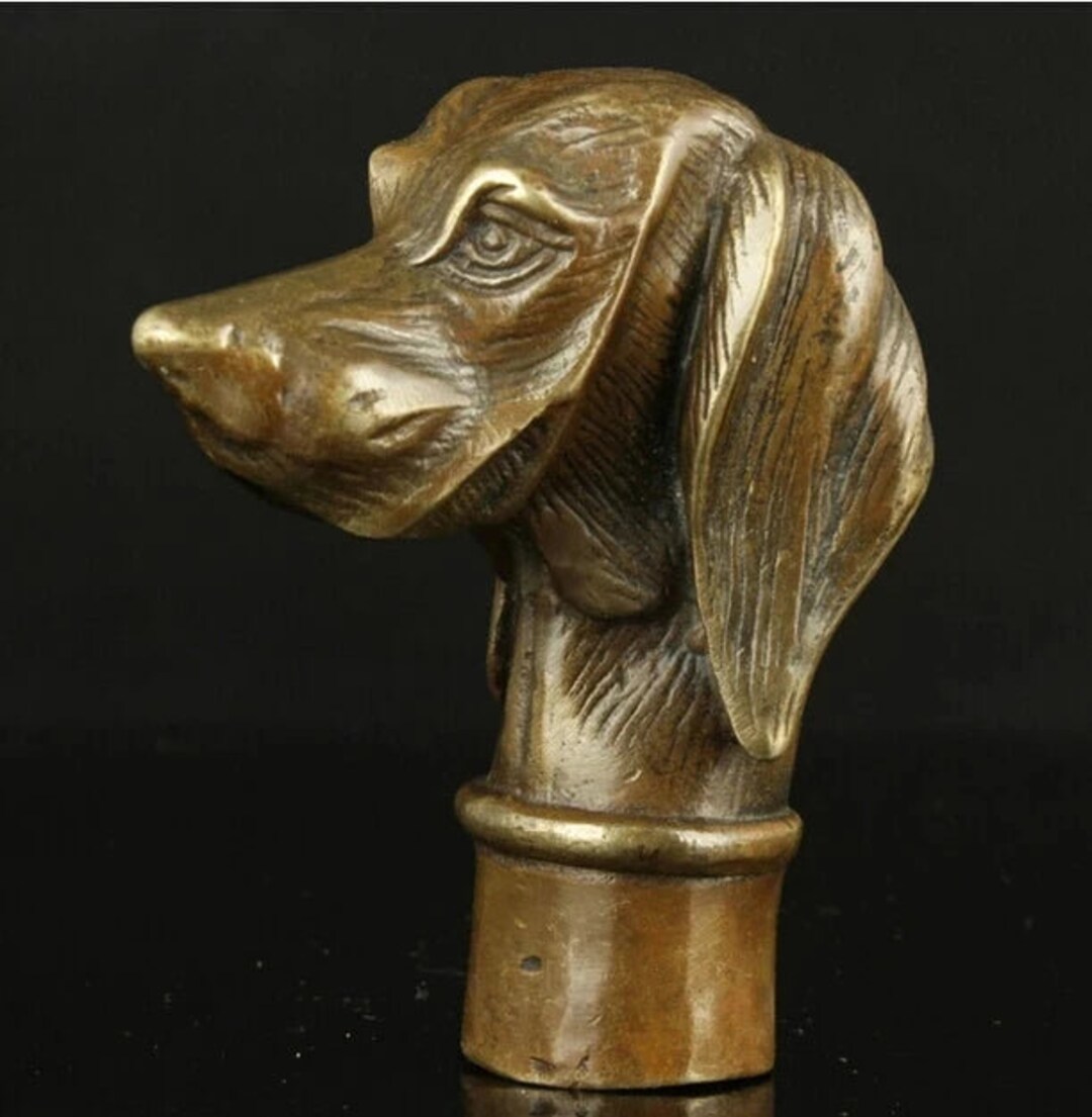 Bronze Hunting Dog Walking Stick Cane Head - Etsy