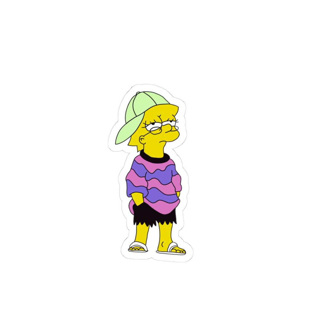 Funny Lisa Simpson Kiss-cut Stickers, Cartoon Character Decal, Laptop ...