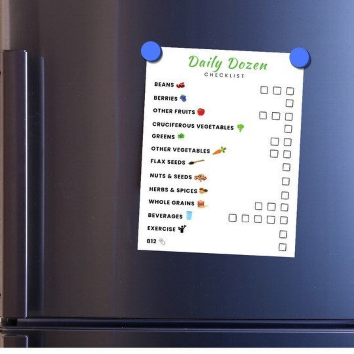 Daily Dozen Checklist - Etsy