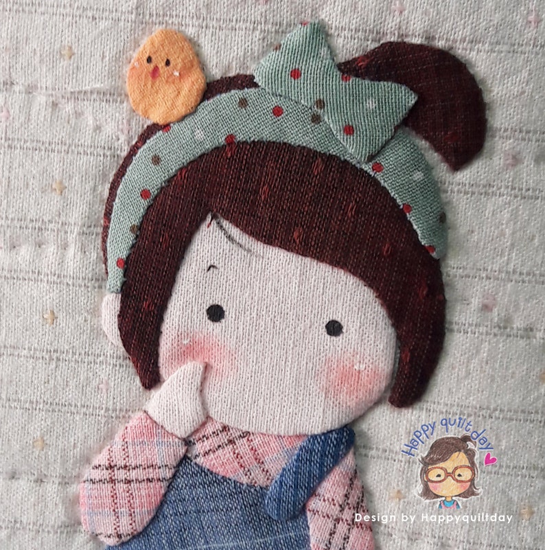 Cute Girl Applique Pattern – DIY Bag, Pillow, Blanket (PDF Pattern) - Etsy