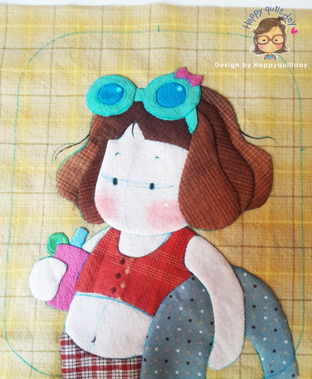 Girl Applique Pattern: Pungpong on the Beach (PDF Pattern) - Etsy
