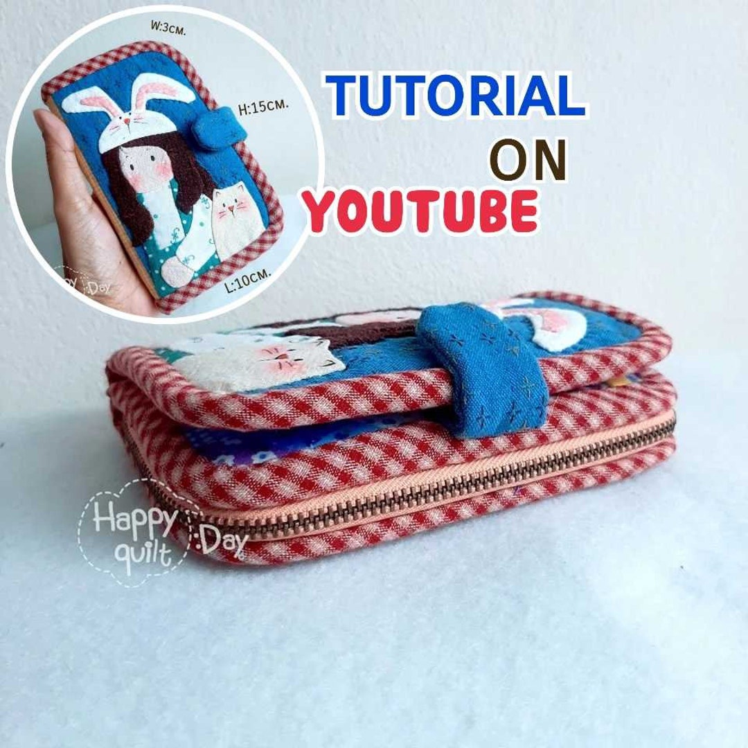Applique Wallet Purse Pattern: 10 Card Slots, Zipper Pocket (PDF ...