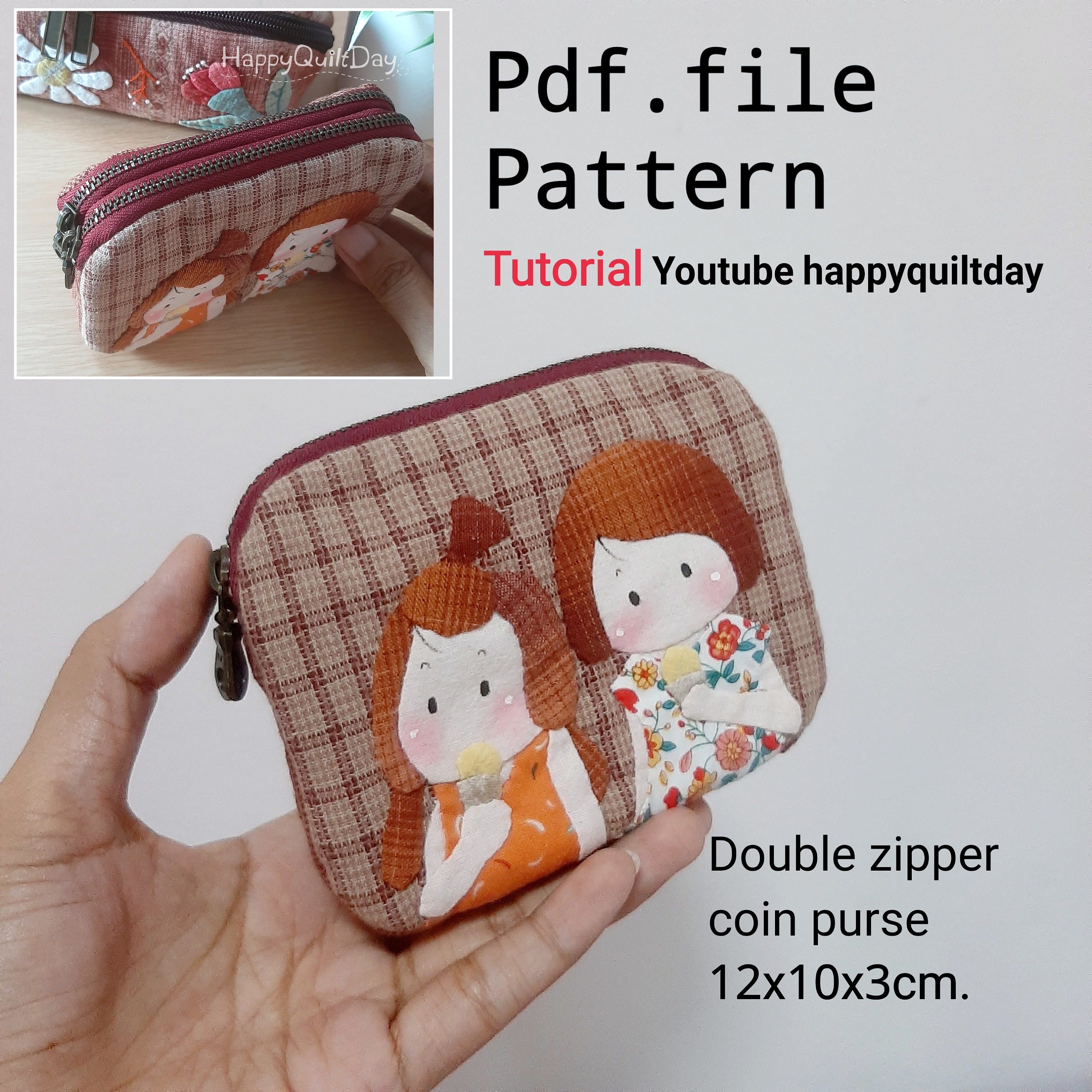 Double Zipper Pattern Coin Purse - Etsy