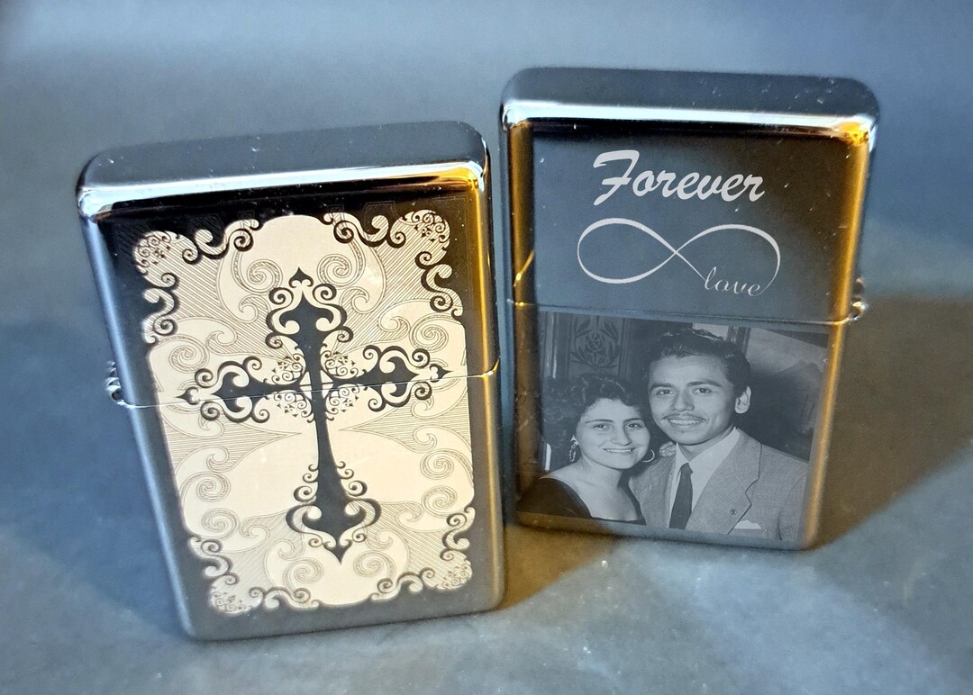 New and Authentic Custom Photo Engraved Vintage Cross Zippo Lighter ...