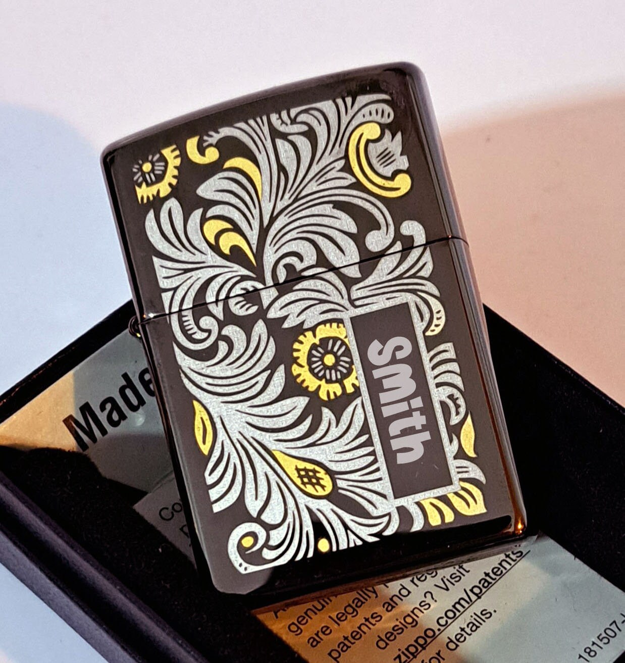 Personalized Luxury Venetian Design Zippo 49162 Custom Engraved With ...