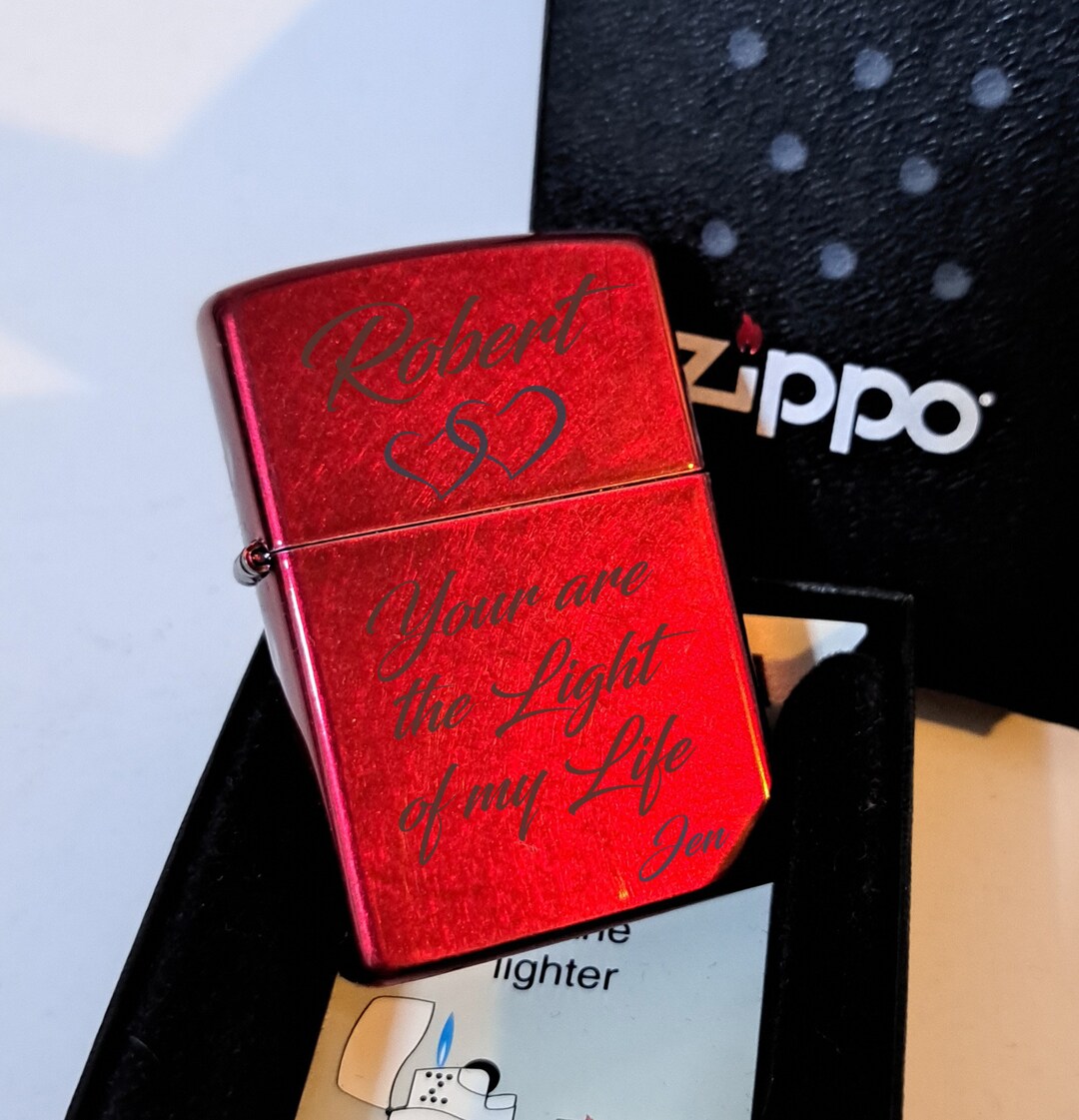 Custom Engraved Candy Apple Red Zippo Lighter / Personalized With Your ...