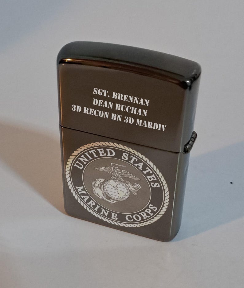 Custom Engraved Chrome Zippo Lighter: Personalized Photo Gift - Etsy