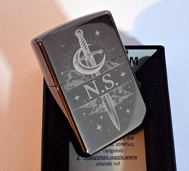 Custom Engraved Chrome Zippo Lighter: Personalized Photo Gift - Etsy