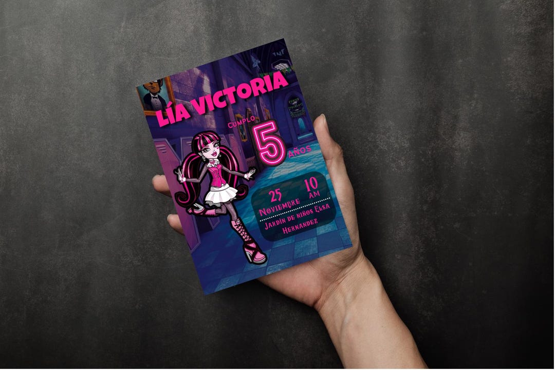 Monster High Invitation, Monster High Themed Canva Invitation Template ...